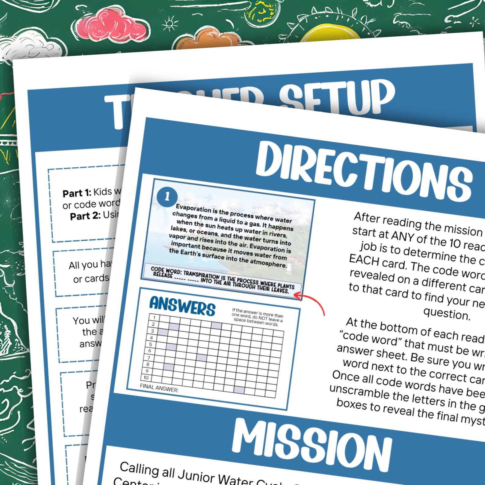 Water Cycle Study Activities Printable Hydrology Earth Science ...