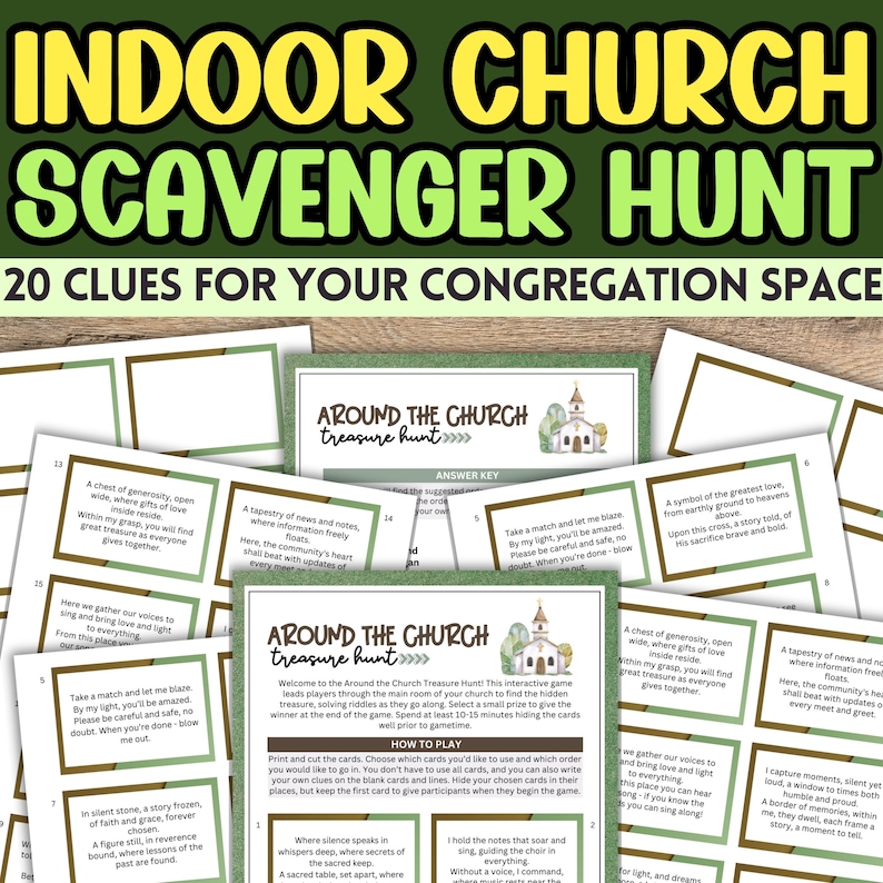 Church Treasure Hunt: Printable Scavenger Game (PDF Download) - Etsy
