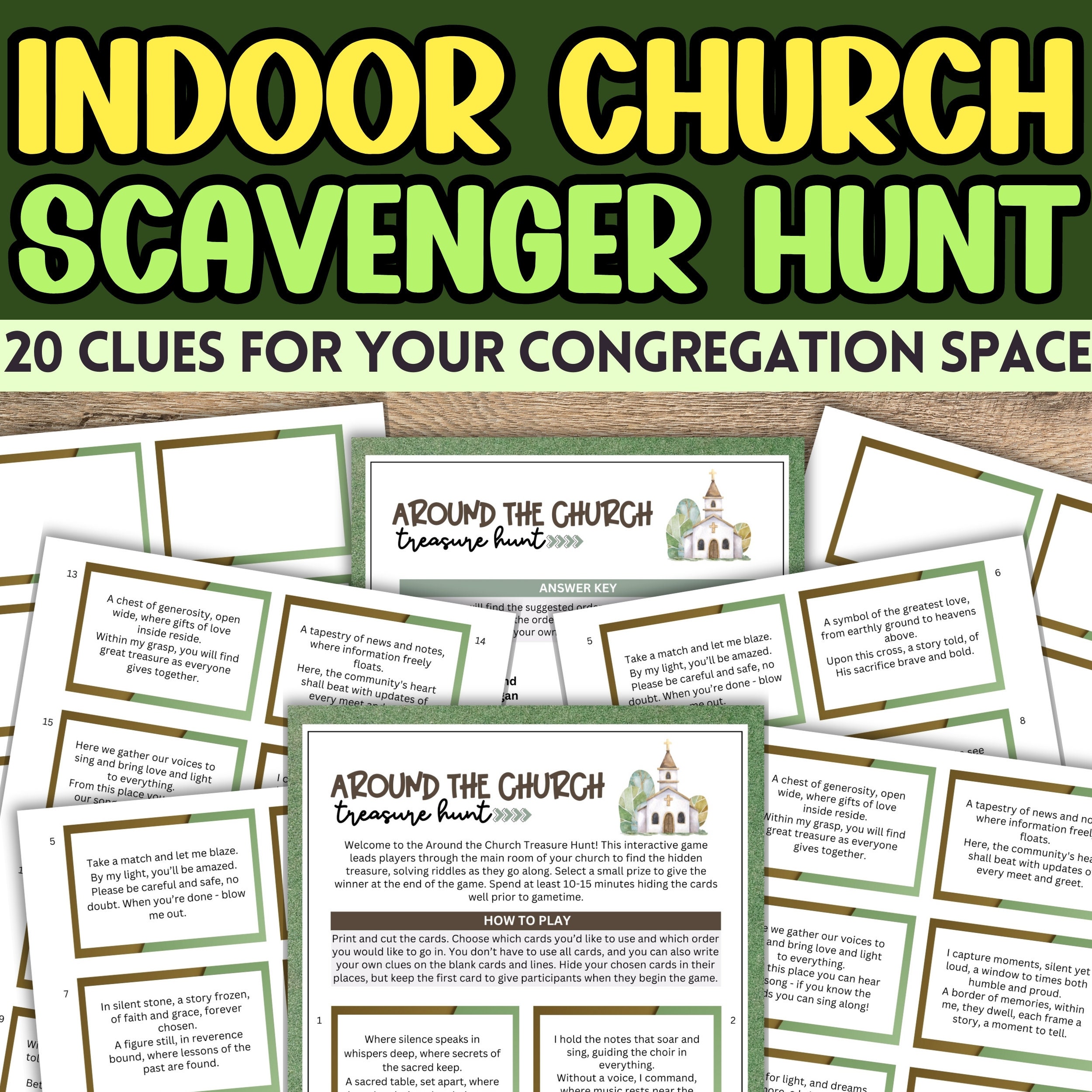 Church Treasure Hunt Printable Scavenger Search for Women's Ministry ...
