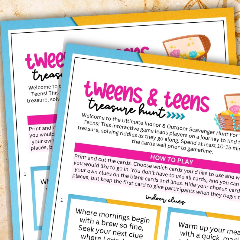 Tween Scavenger Hunt Puzzles Outdoor and Indoor for Teenage Girls and ...