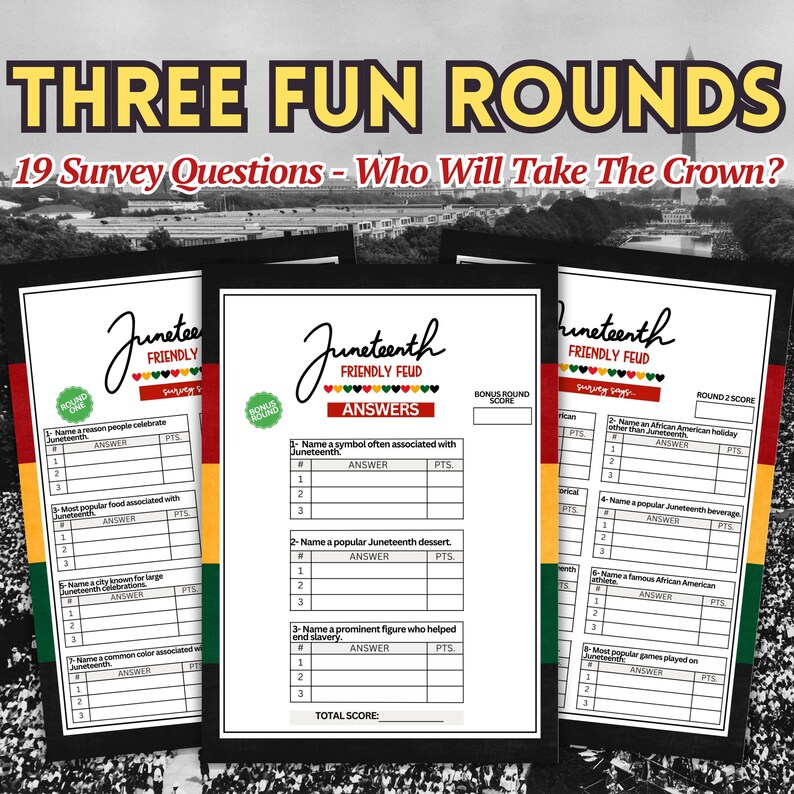 Juneteenth Feud Party Game for African American History and Black ...