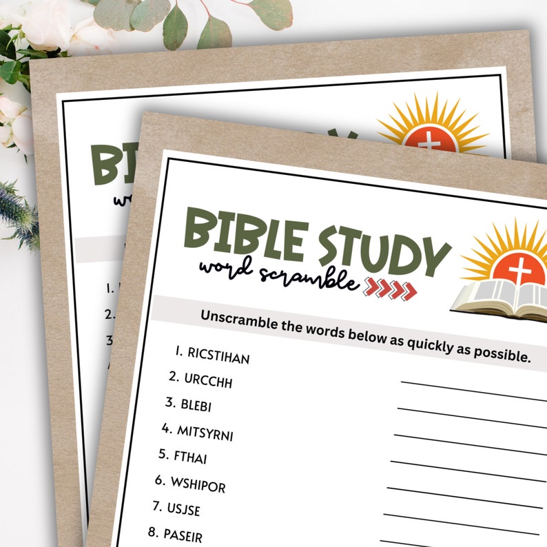 Bible Study Word Scramble for Small Groups at Sunday School or Women's ...