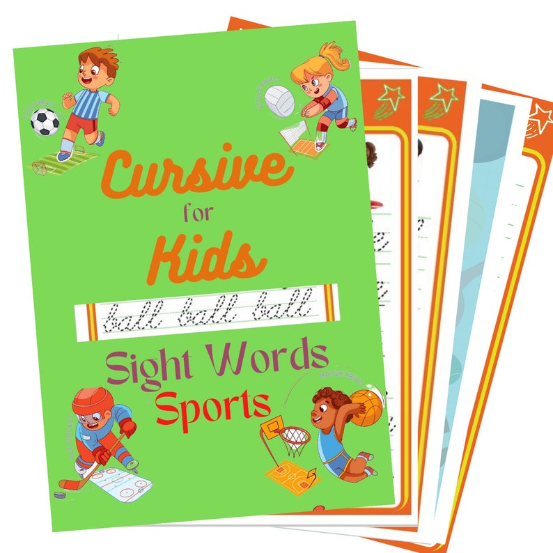 Cursive for Kids Sight Words Sports Printable - Etsy