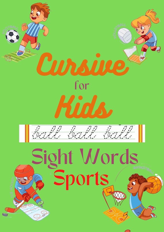 Cursive for Kids Sight Words Sports Printable - Etsy