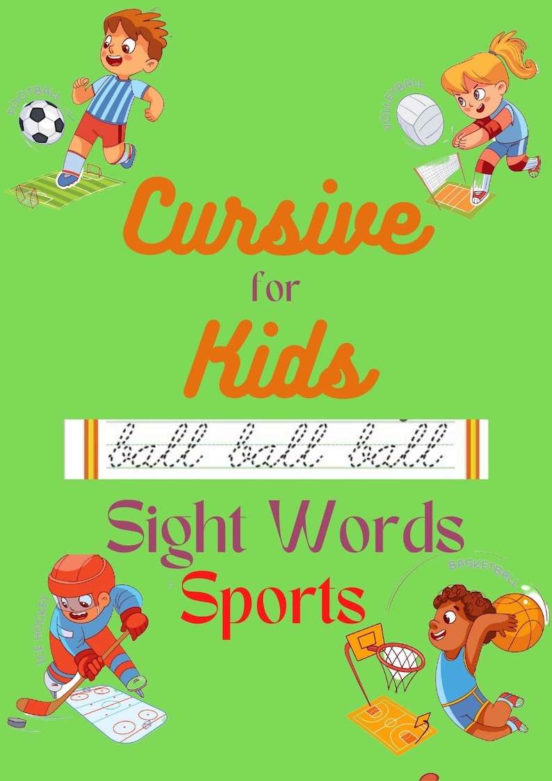 Cursive for Kids Sight Words Sports Printable - Etsy