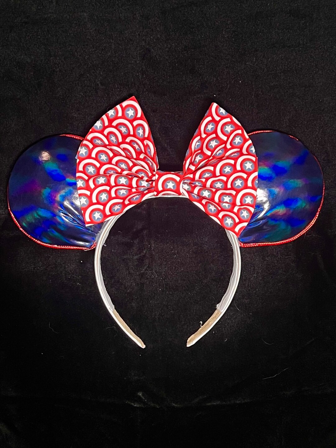 Captain America Blue Oil Slick Minnie Ears Headband - Etsy