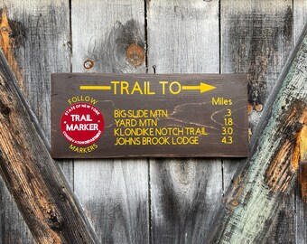 Adirondack Mountain Trail Head Sign - Etsy