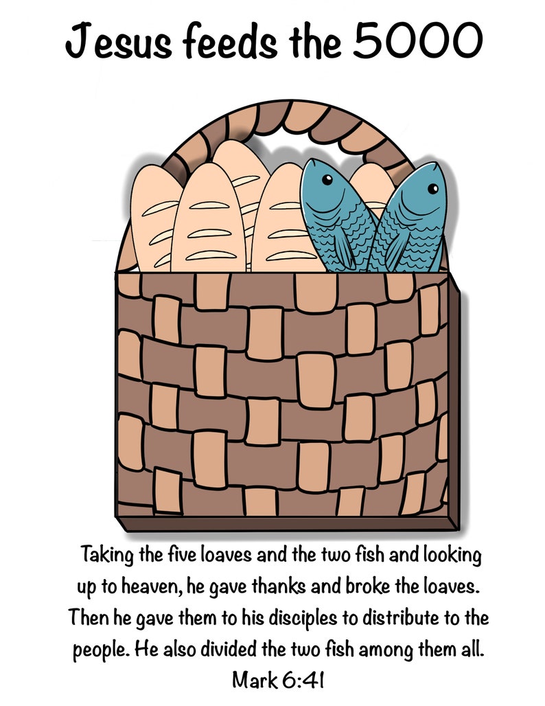 Jesus Feeds the 5000 Craft for Kids | Etsy