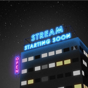 Neon Sign Rooftop Animated Screens | Neon Glow | Cyberpunk | Blue ...