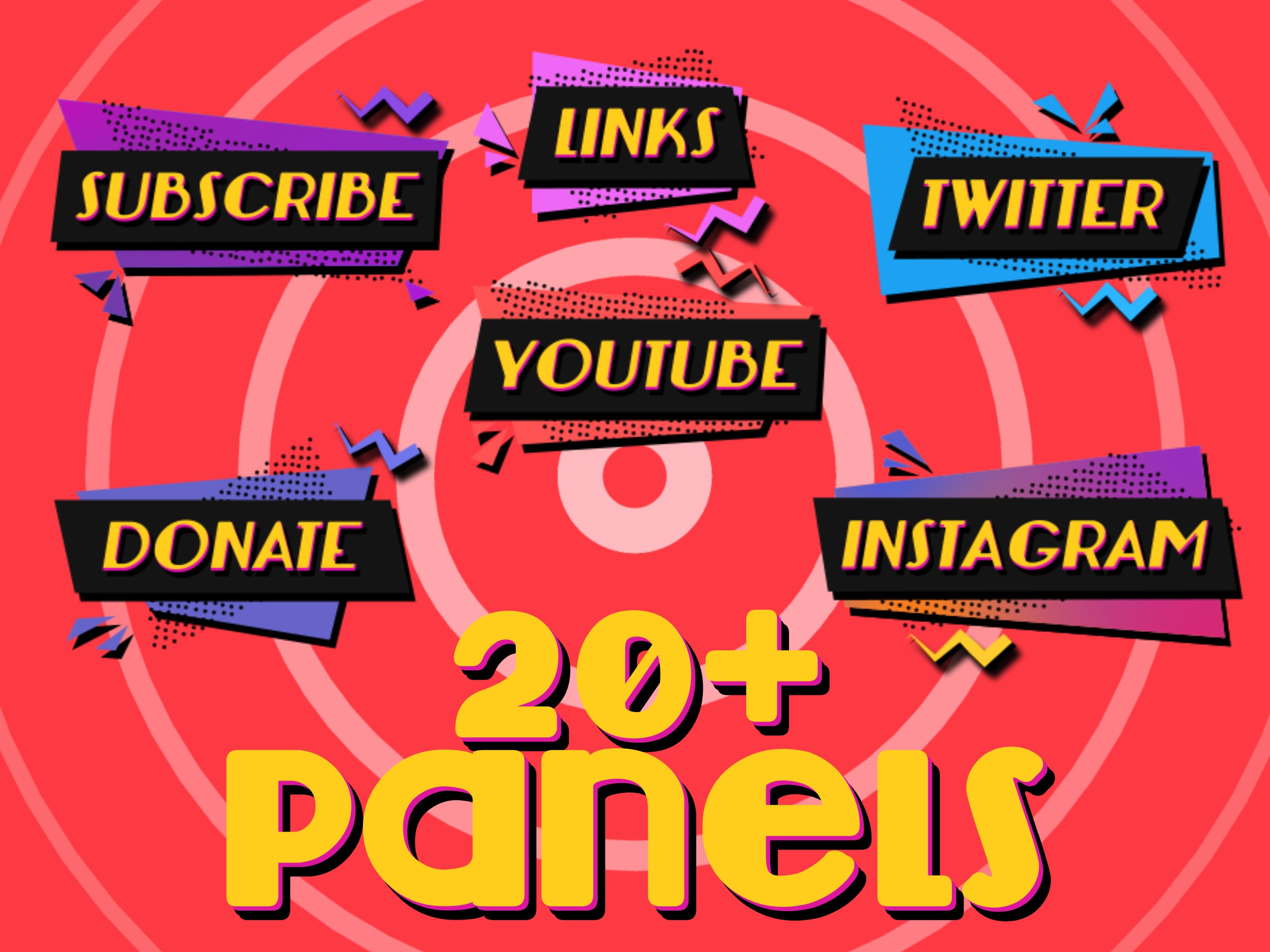 90s Aesthetic Twitch Panels | 20+ Unique Panels | Subscribe | Commands ...