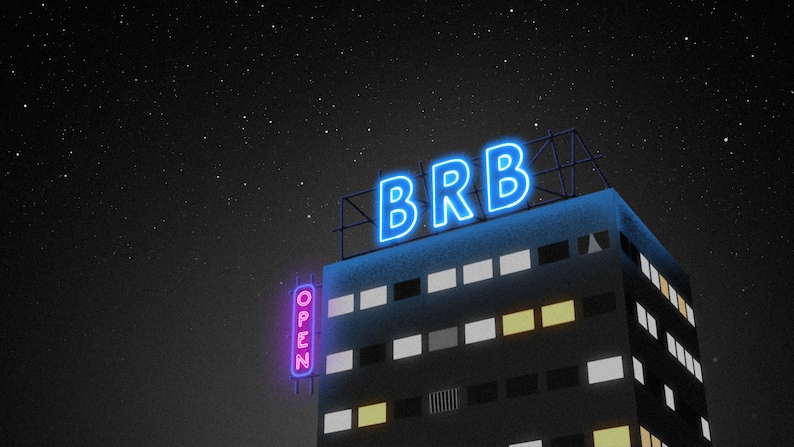 Neon Sign Rooftop Animated Screens | Neon Glow | Cyberpunk | Blue ...