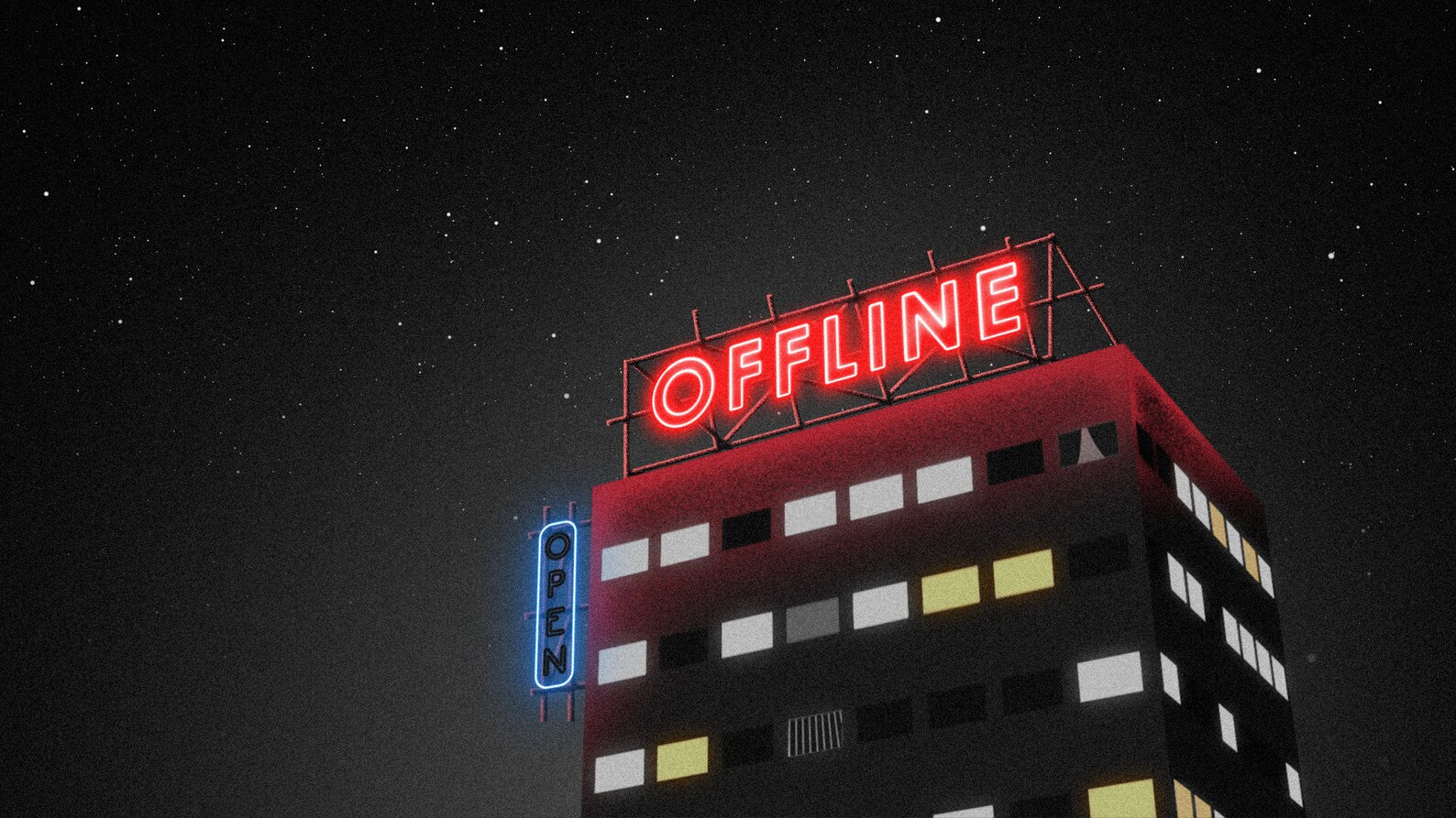 Neon Sign Rooftop Animated Screens Neon Glow Cyberpunk - Etsy