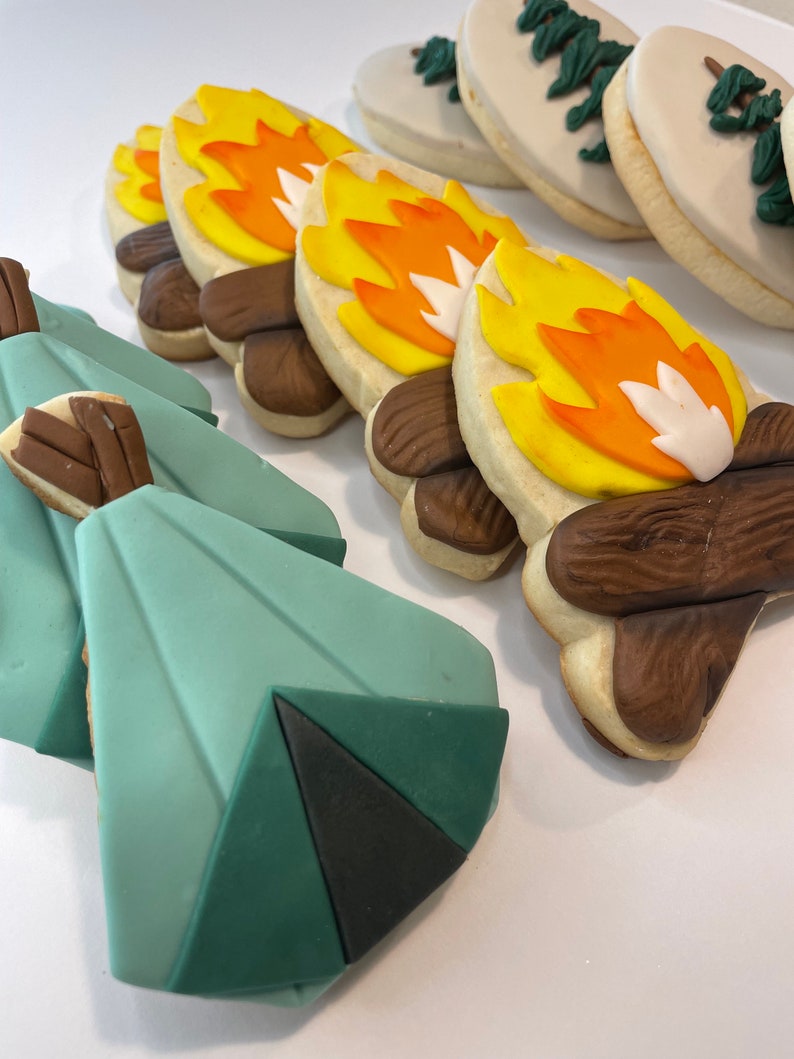 Camping Themed Sugar Cookies / Camping Birthday Cookies / Mediterranean ...