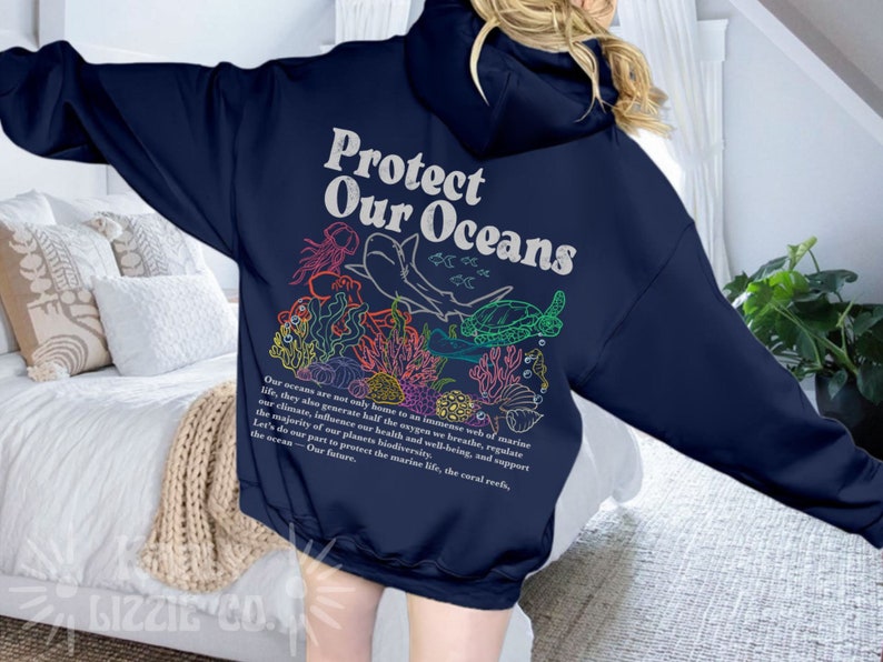 Protect Our Oceans Hoodie Shark Hoodie Save the Ocean - Etsy Canada