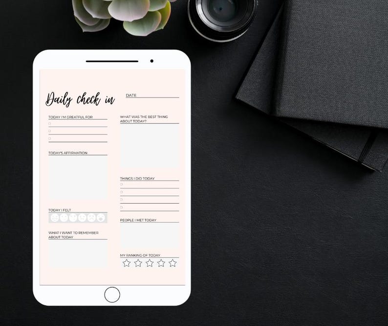 Daily Check-in Journal Printable | Mindfulness & Gratitude Worksheet ...