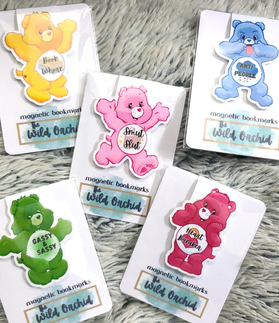 Swear Bears Naughty Nostalgic Magnetic Bookmarks Cuss Words Vintage 80s ...