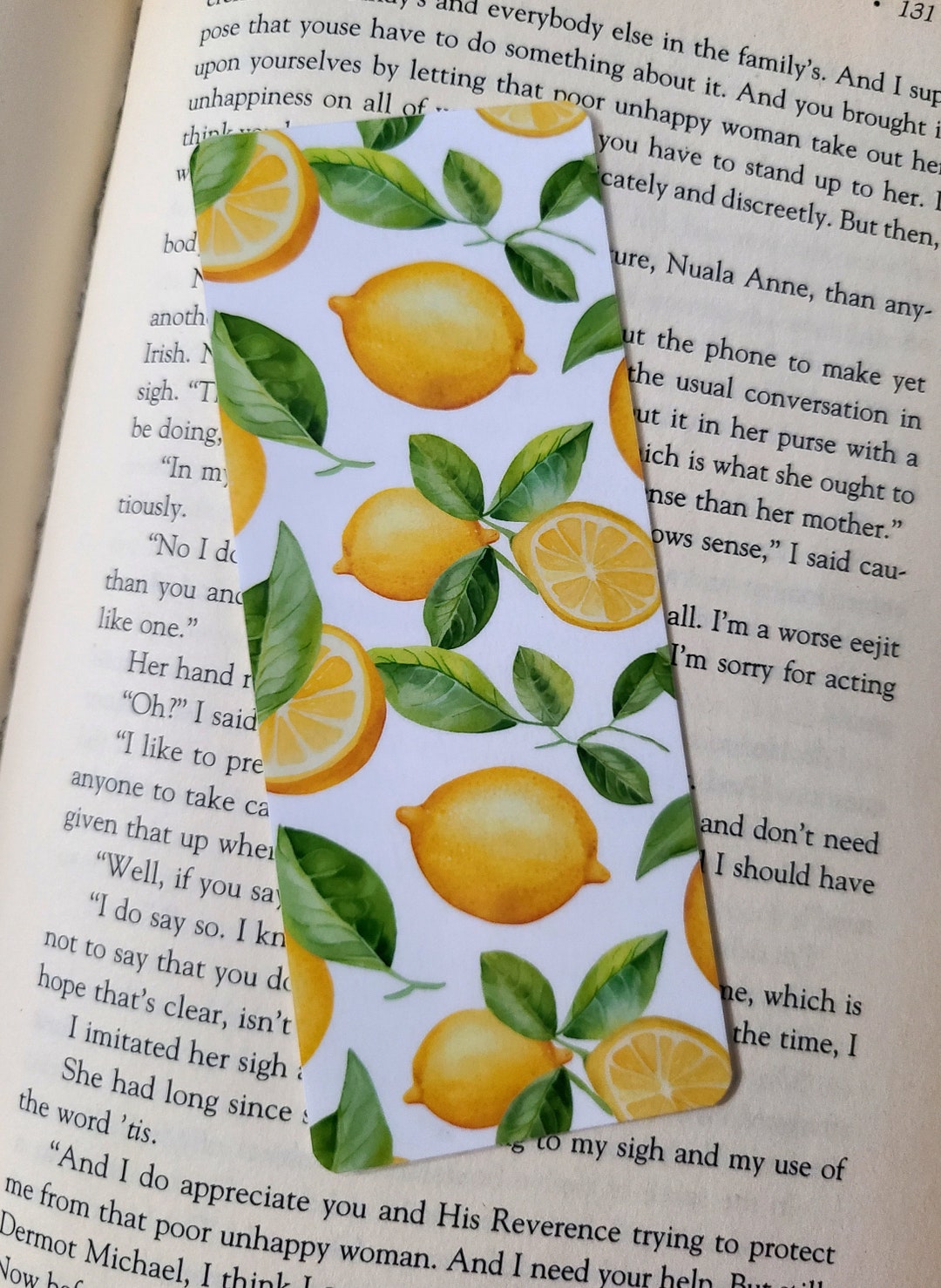 Lemons and Leaves Laminated Classic Bookmark Gift for Booklovers - Etsy