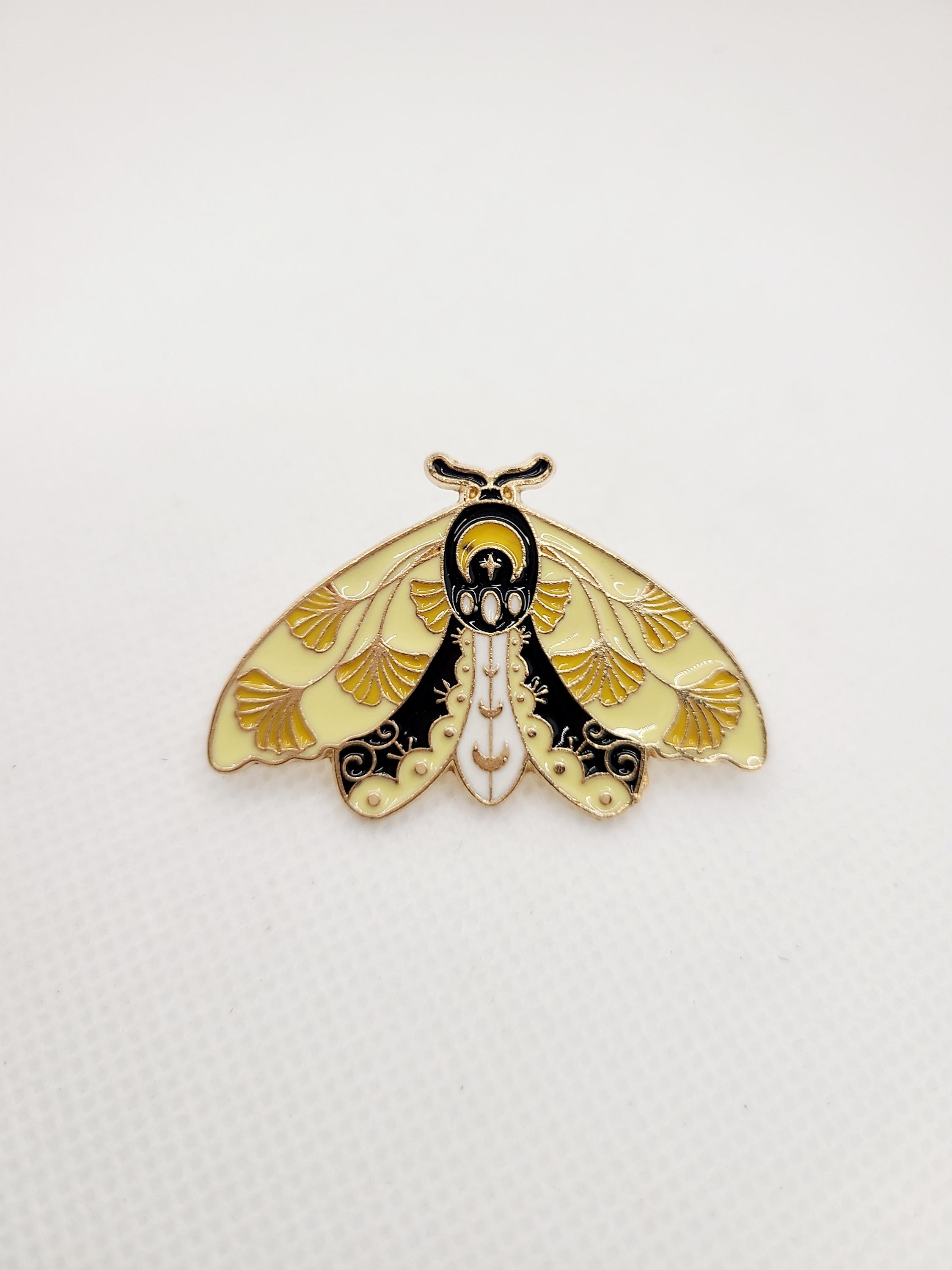 Moth Pins Celestial Moon Moth Gold Enamel Pins - Etsy