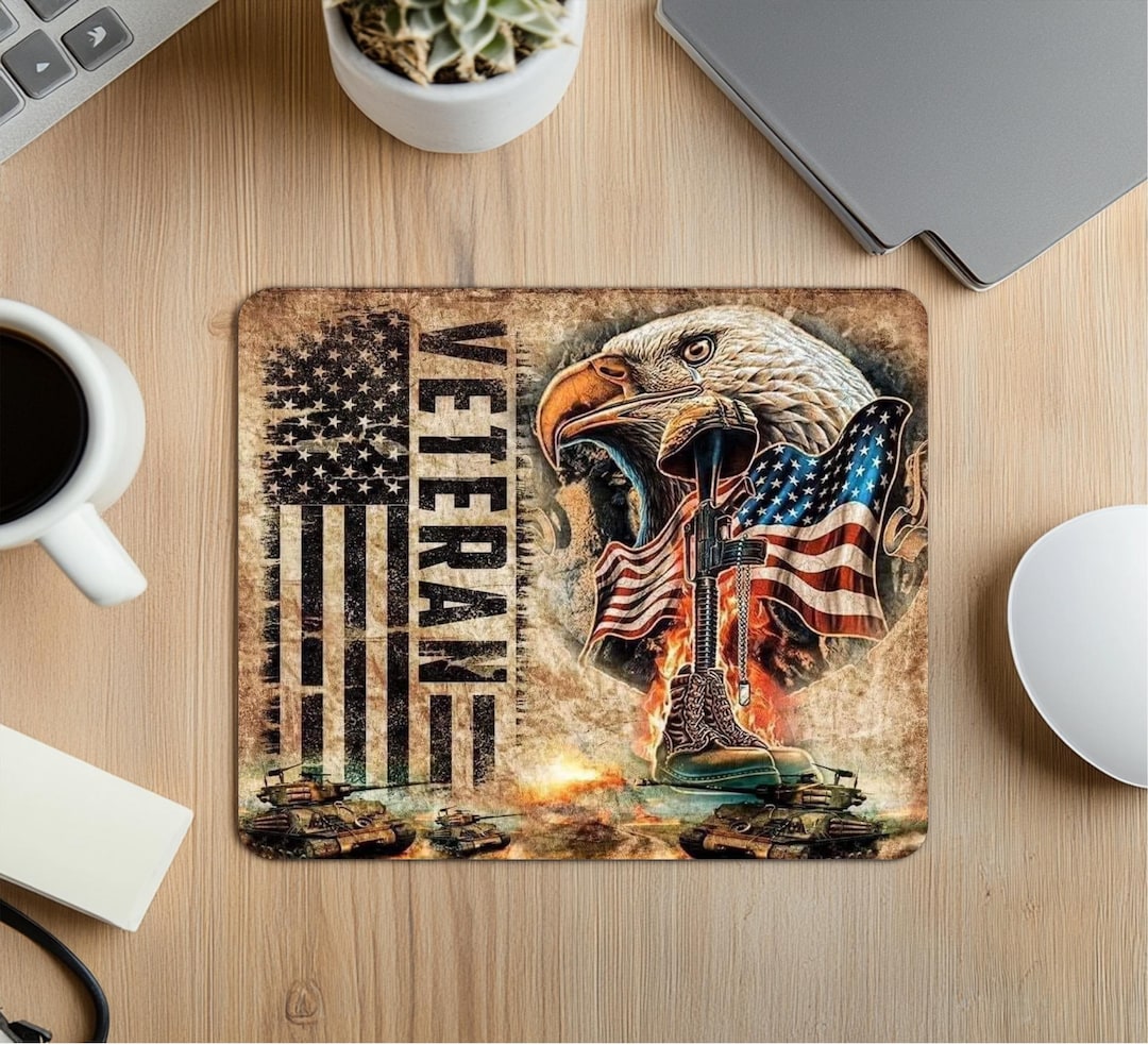 Veteran Military Eagle Flag Mouse Pad Support Our Troops and Veterans ...