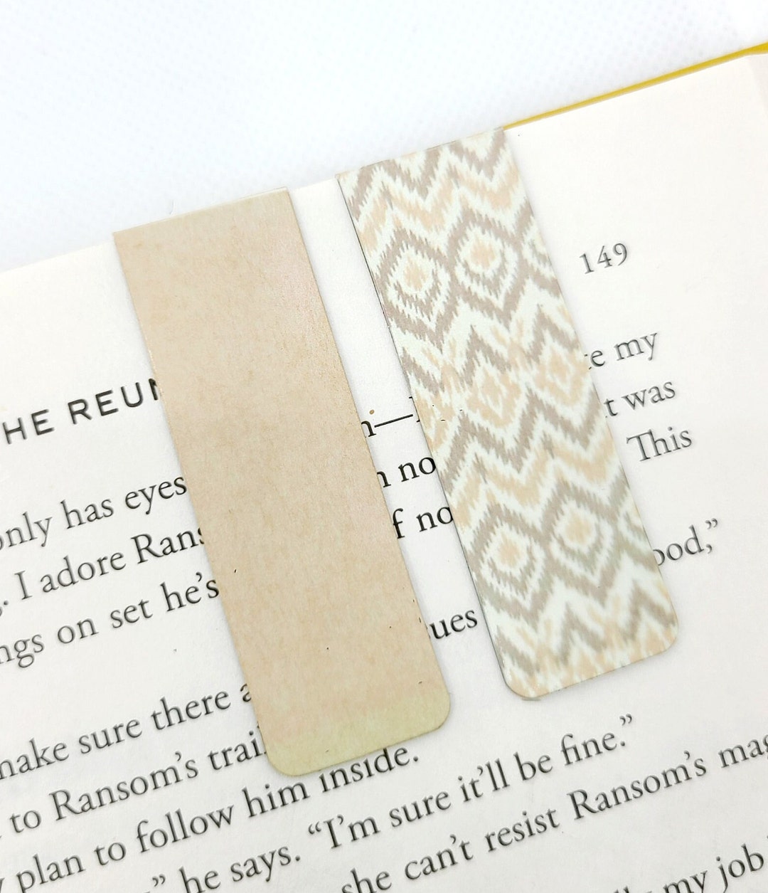 Boho Tribal Magnetic Bookmark Set of 2 Gift for Booklovers Cream ...