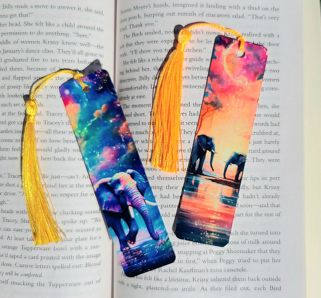Elephants Metal Bookmarks Mama and Baby Sunset Gift for Booklovers - Etsy