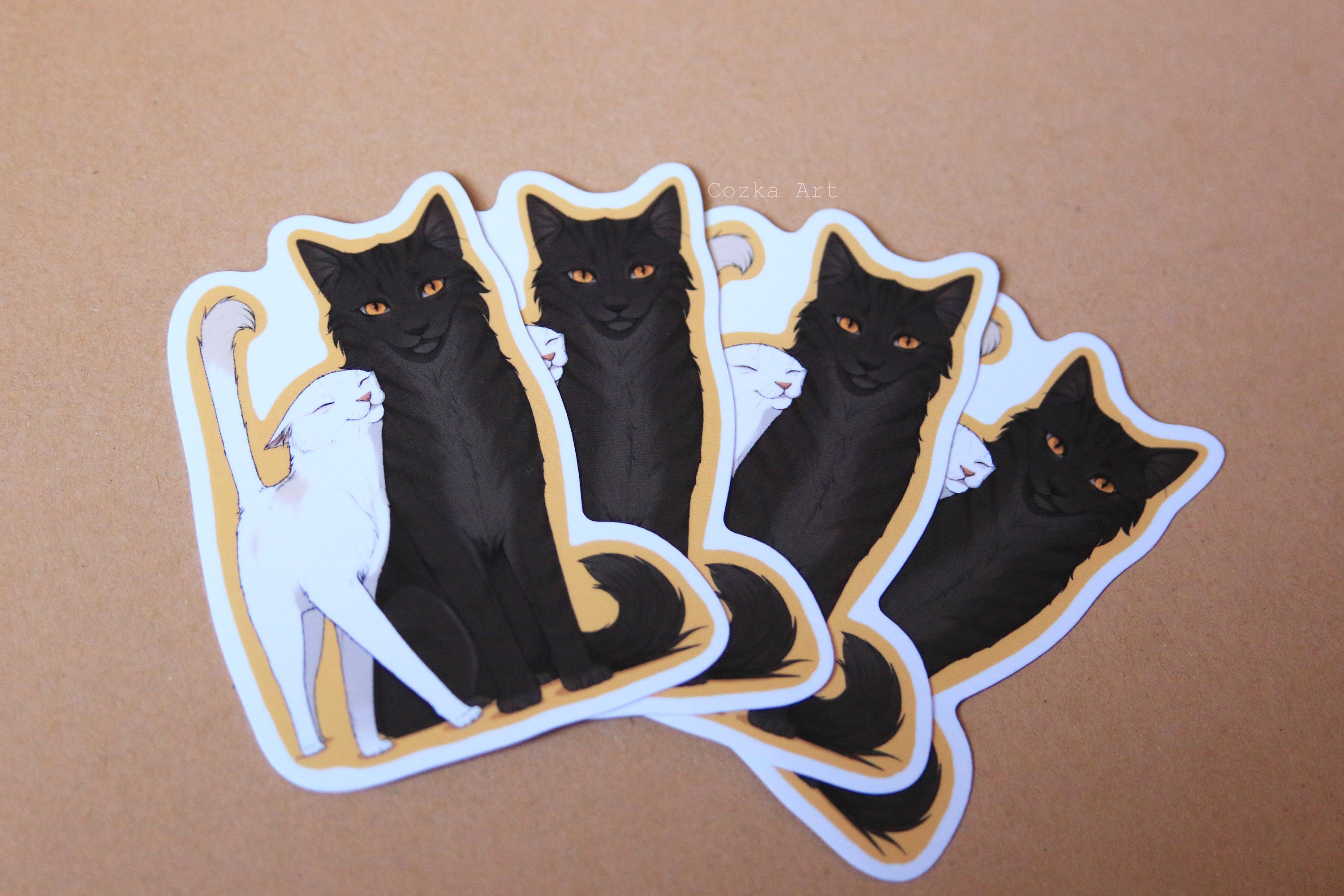 Cat Love Sticker Cute Cats Vinyl Sticker - Etsy