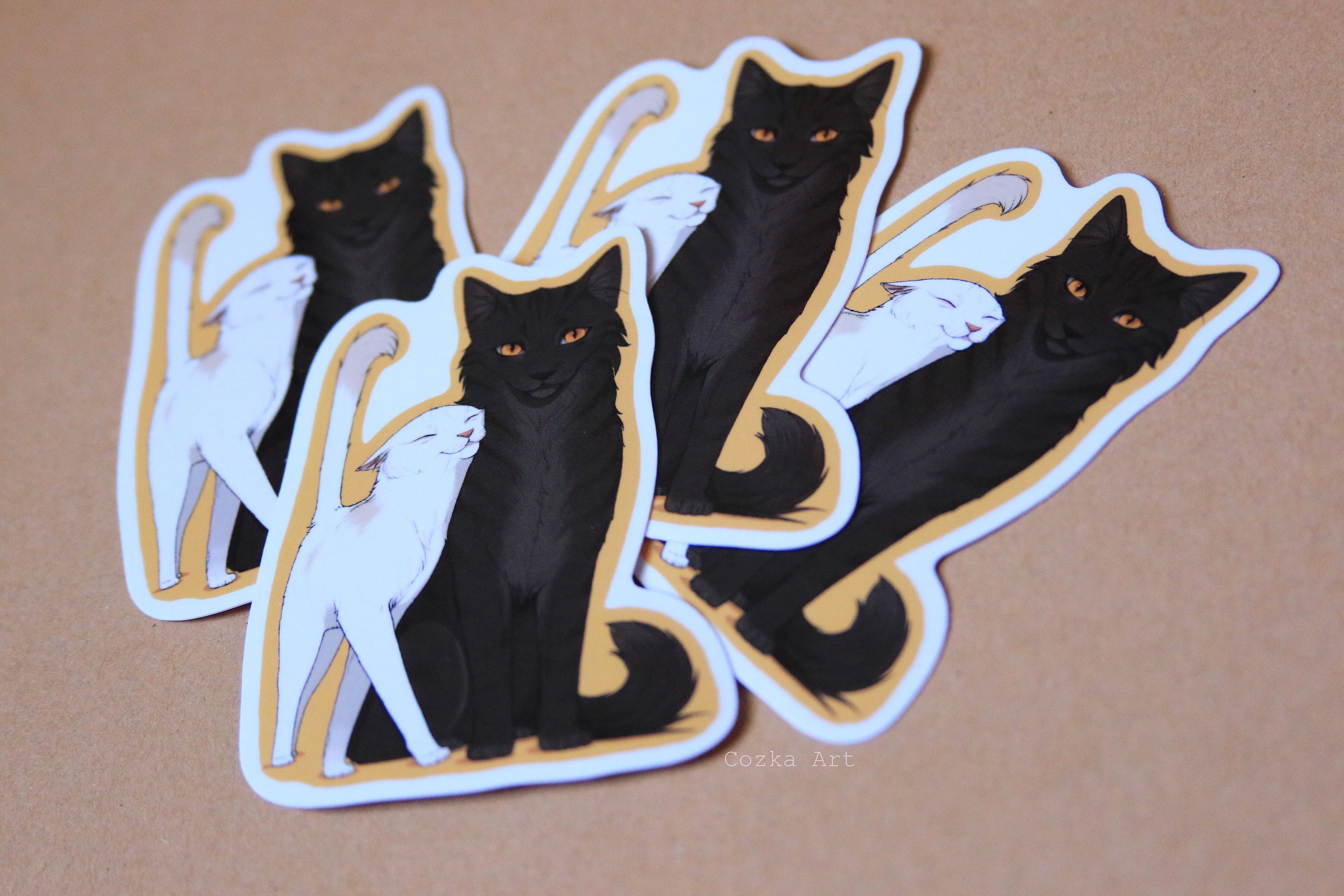 Cat Love Sticker Cute Cats Vinyl Sticker - Etsy