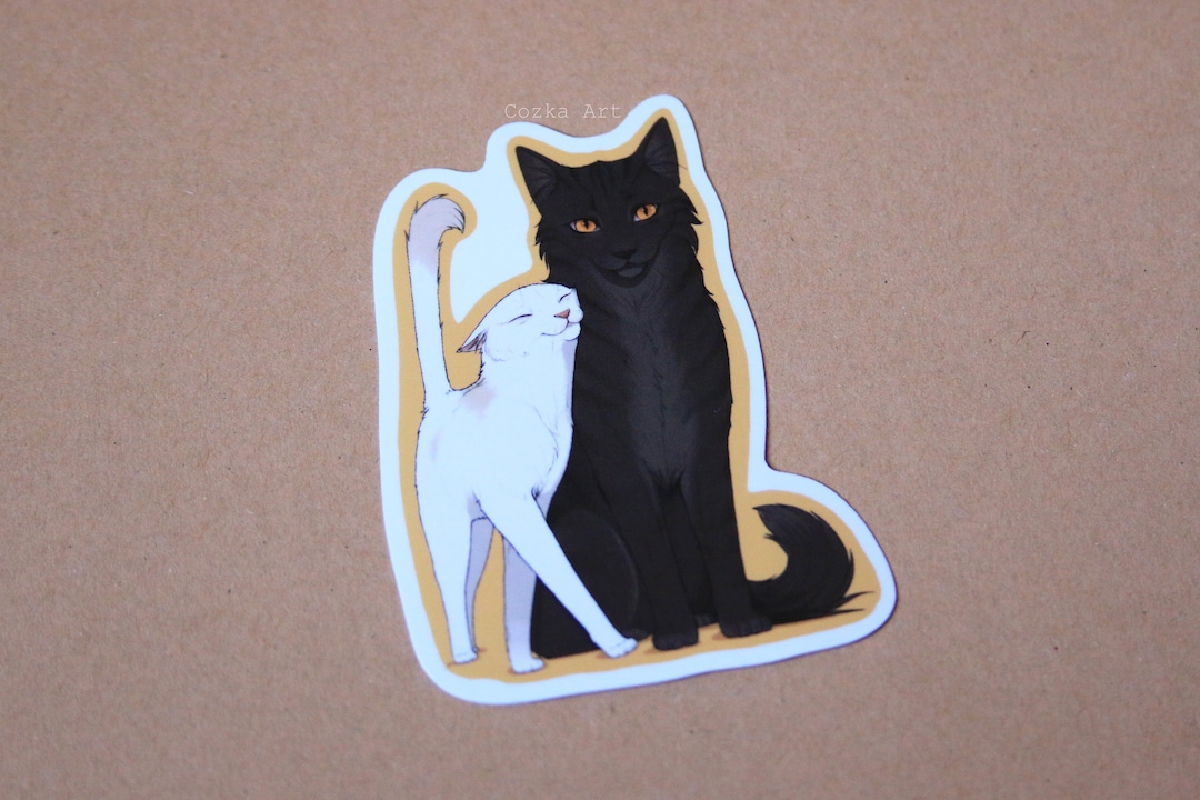 Cat Love Sticker | Cute Cats Vinyl Sticker | - Etsy