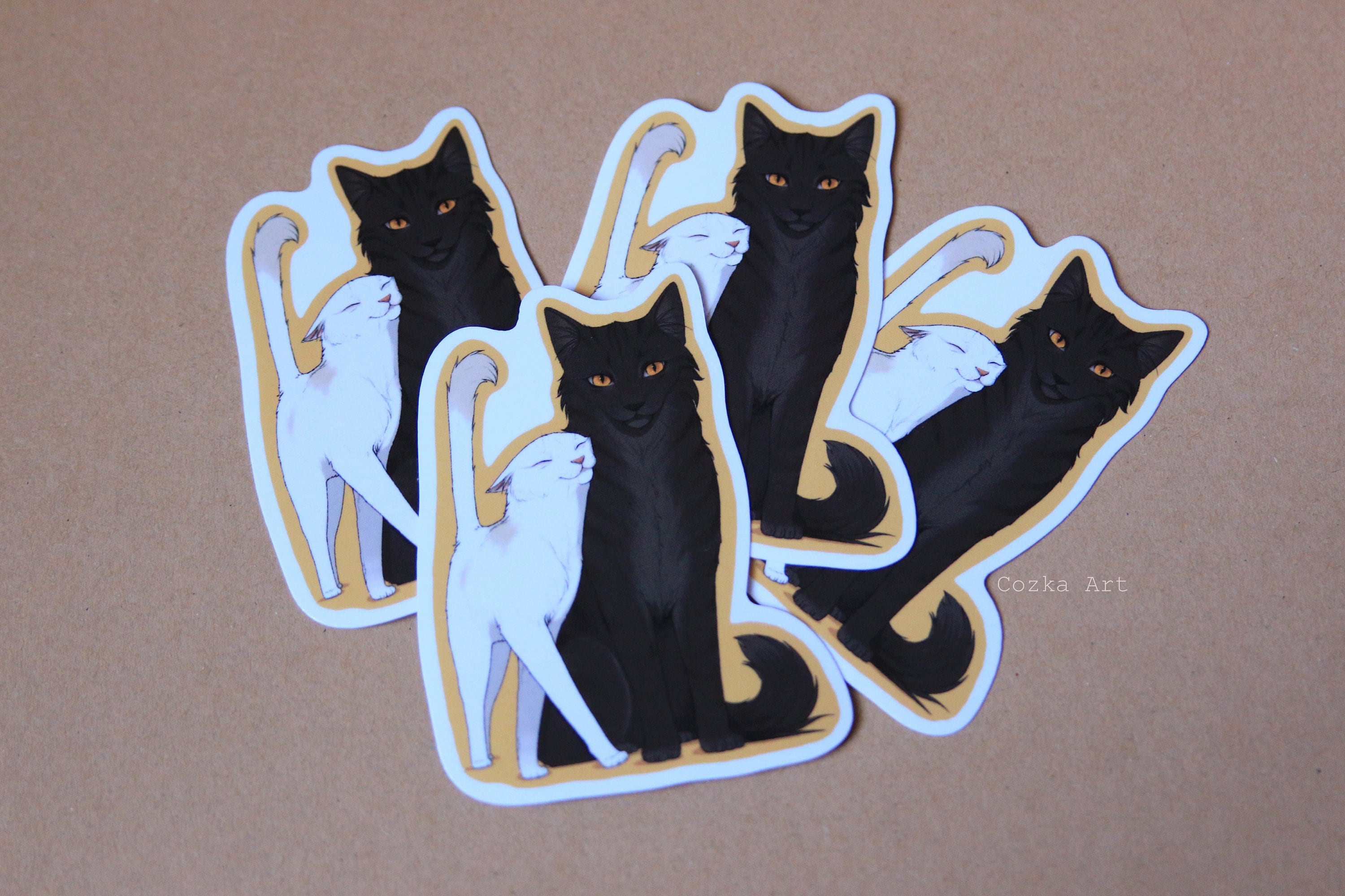 Cat Love Sticker Cute Cats Vinyl Sticker - Etsy