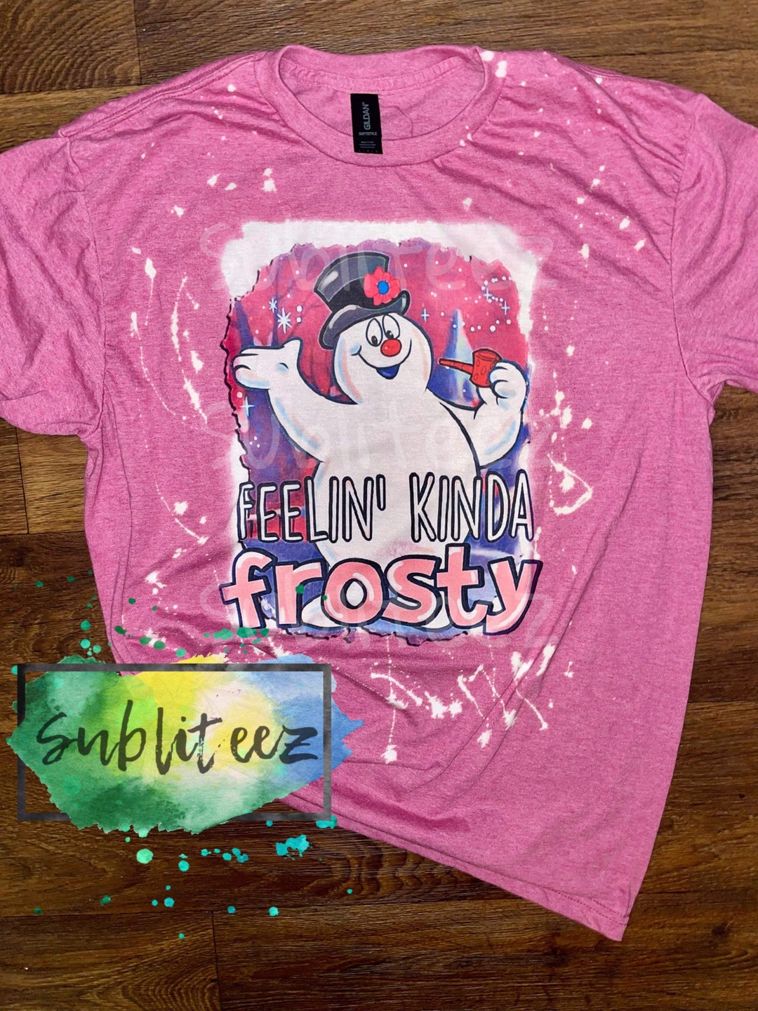 Feelin Kinda Frosty / Frosty the Snowman / Frosty Bleached Shirt - Etsy