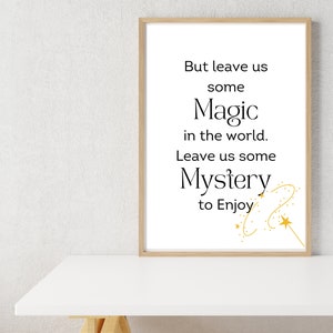 Printable Magic Quote Wall Art, Magic Quote Print, Believe in the Magic ...