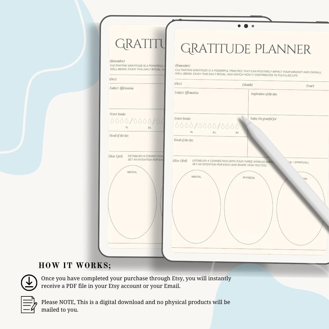 Minimalist Gratitude Daily Checklist, Gratitude Checklist, Mindfulness ...