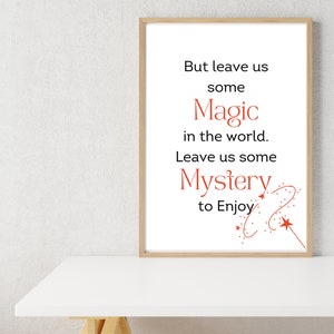 Printable Magic Quote Wall Art, Magic Quote Print, Believe in the Magic ...