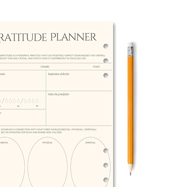 Minimalist Gratitude Daily Checklist, Gratitude Checklist, Mindfulness ...