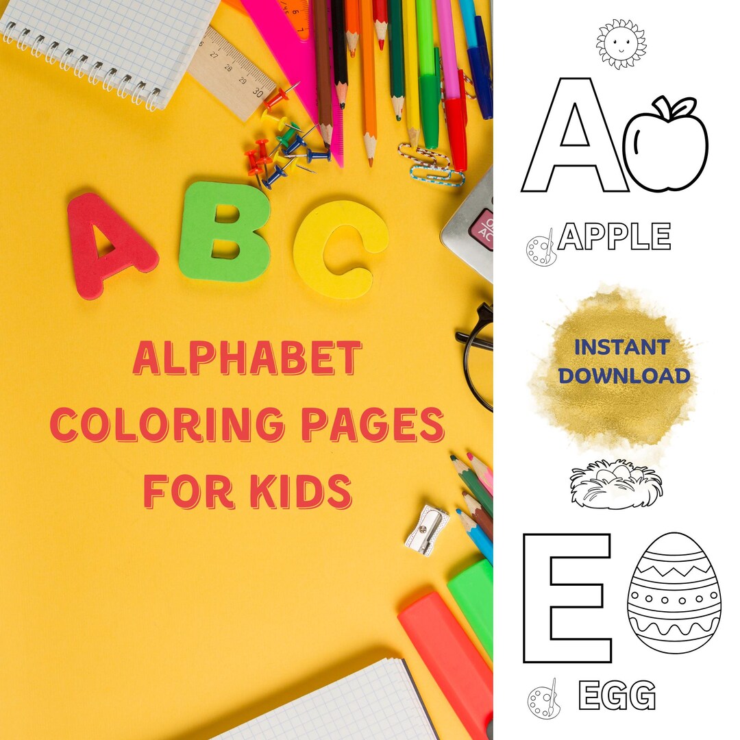 ABC Coloring Book for Kids Printable Alphabet Coloring Pages Preschool ...