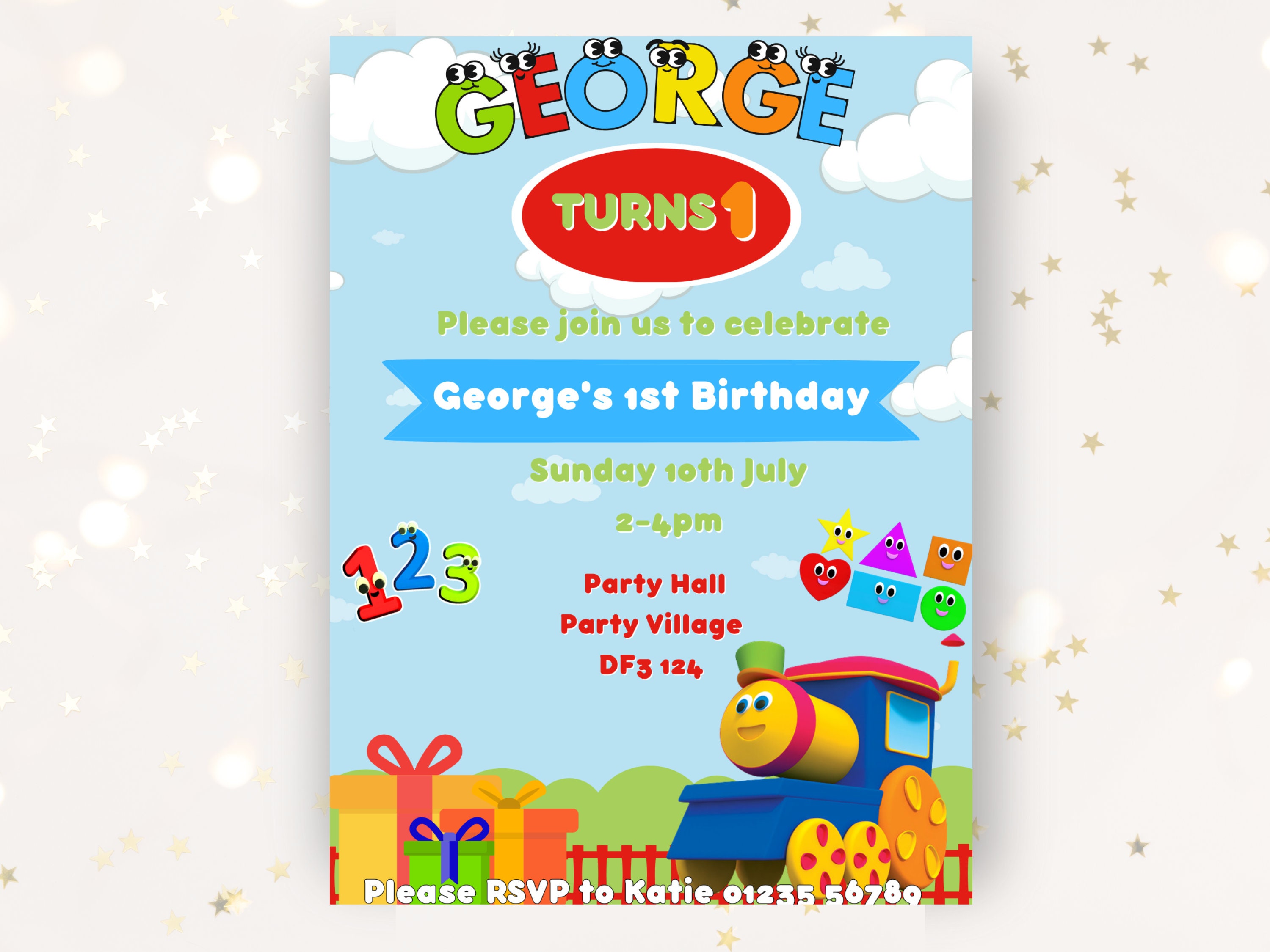 Bob the Train Invitation, Editable Bob the Train Invitation, Printable ...