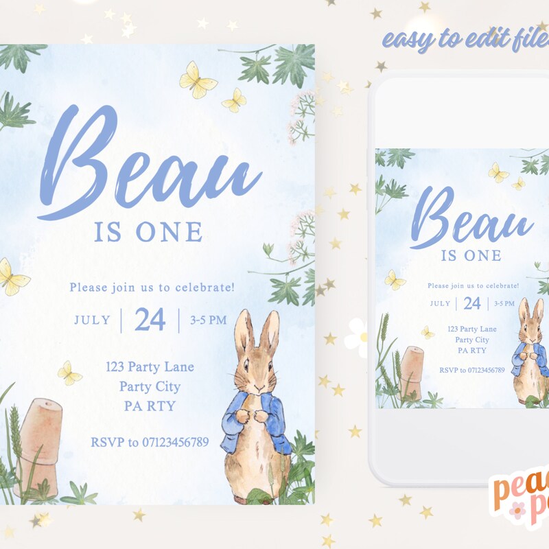 Peter Rabbit Invite - Etsy