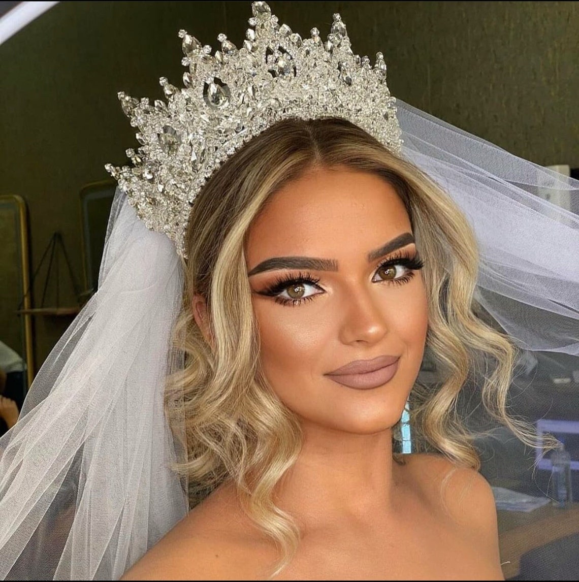 Wedding Tiaras Bridal Tiara Crown High Crystal Tiara Bridal | Etsy