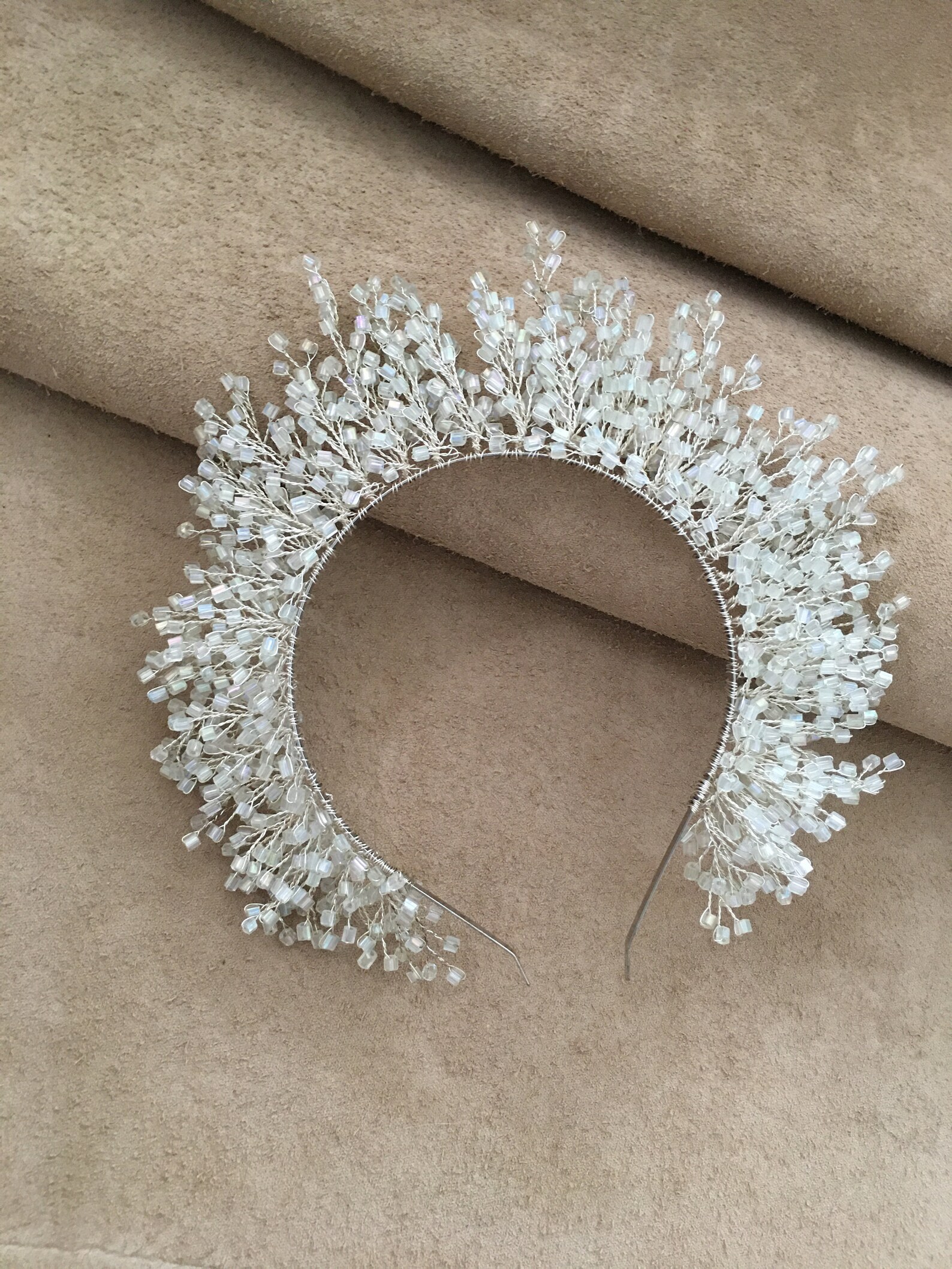 Crown, Bridal Crystal Beads Hair Accessory, Bridal Hairpiece, Bridal ...