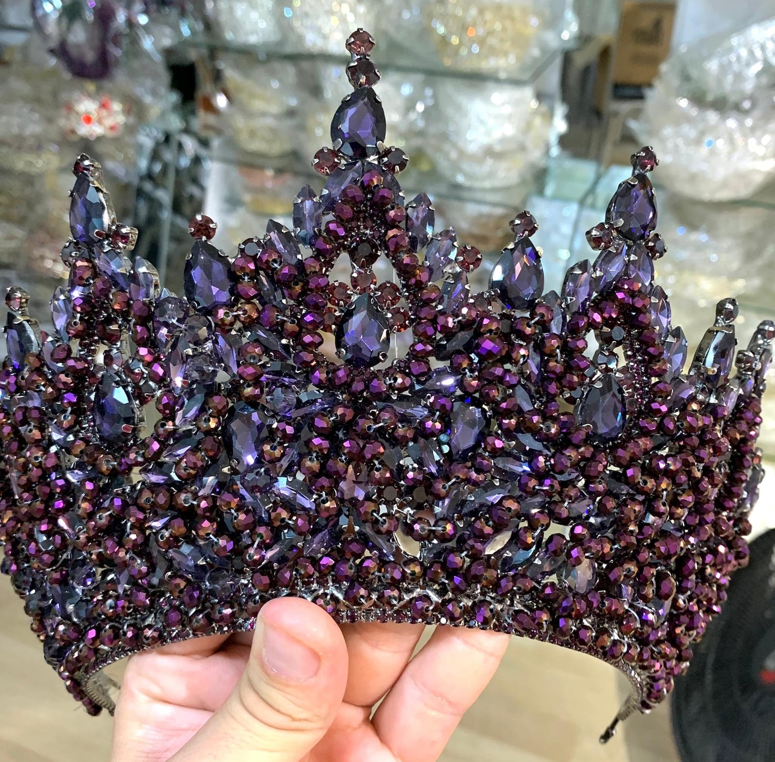 Black Crystal Crown, Halloween Crown, Wedding Headpiece Bridal ...