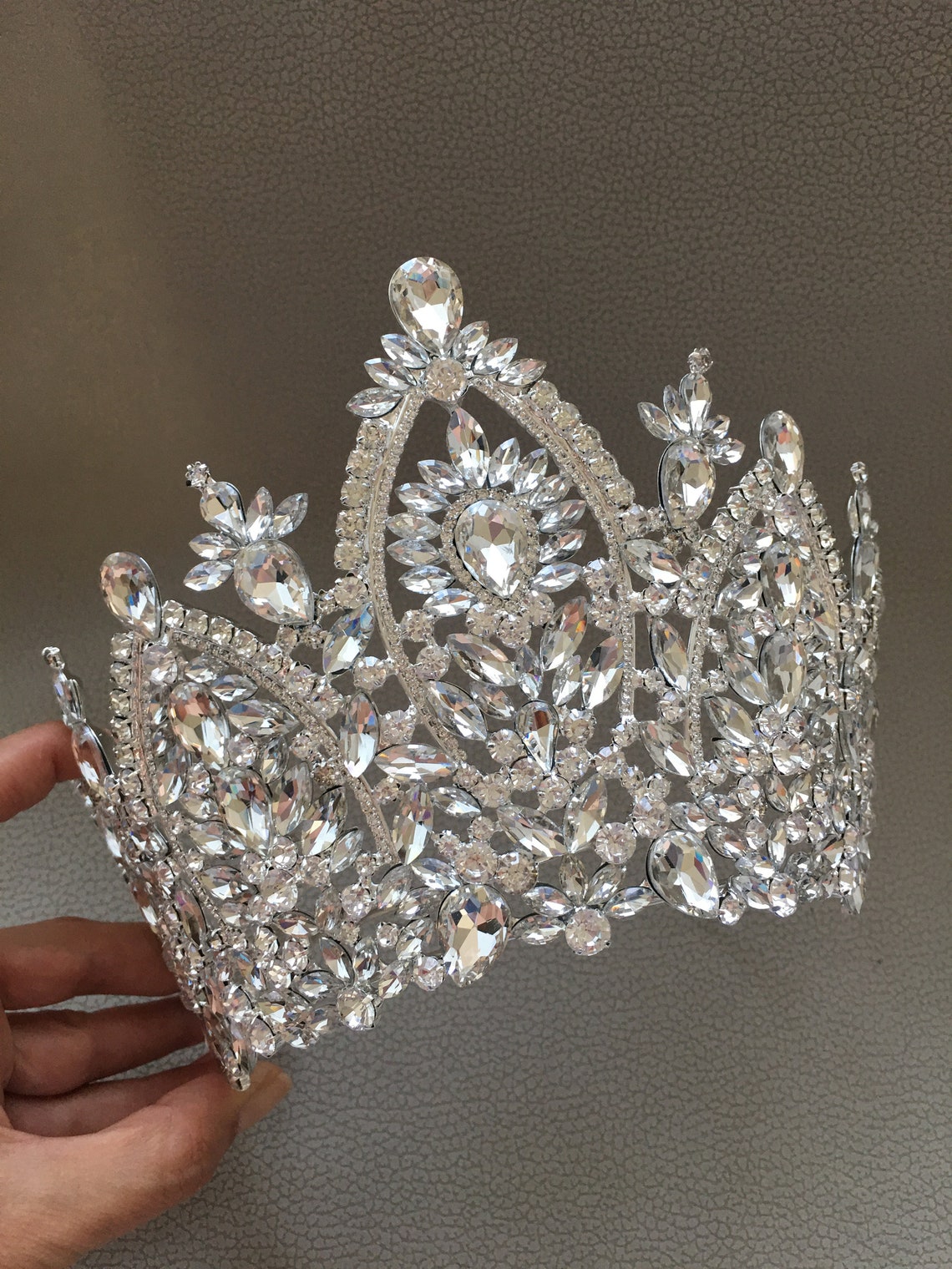 Wedding tiaras Bridal Tiara Crown High Crystal Tiara Bridal | Etsy