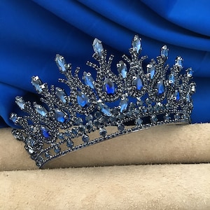 Navy Crown, Blue Hair Accessory, Bridal Hairpiece, Bridal Tiaras ...