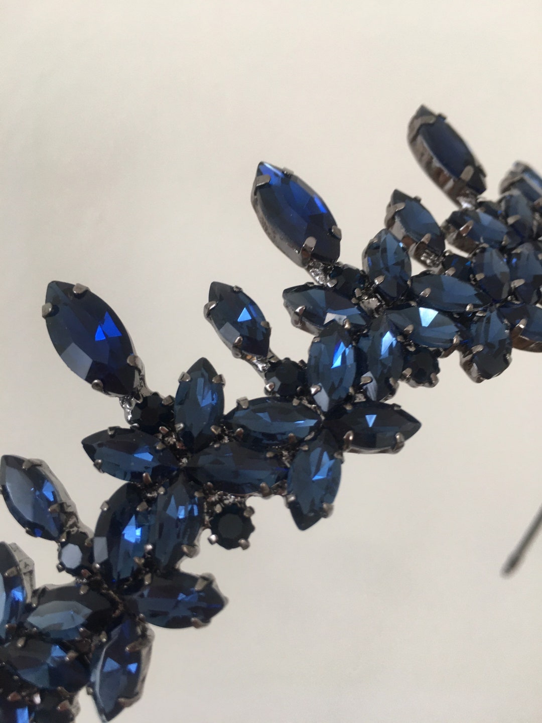 Navy Crown Blue Hair Accessory Bridal Hairpiece Bridal - Etsy