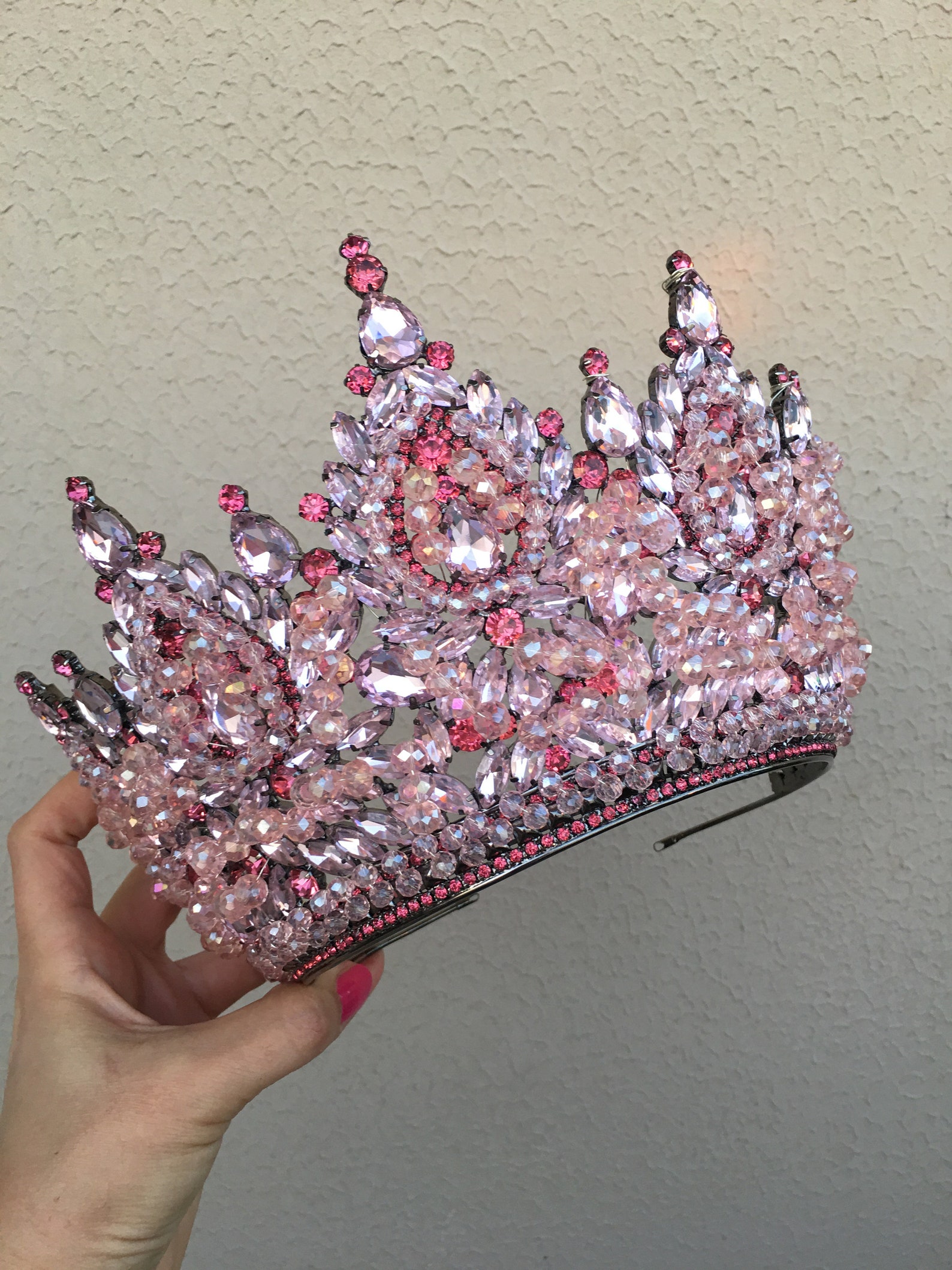 Black Crystal Crown, the Queen's Crown, Wedding Headpiece Bridal ...