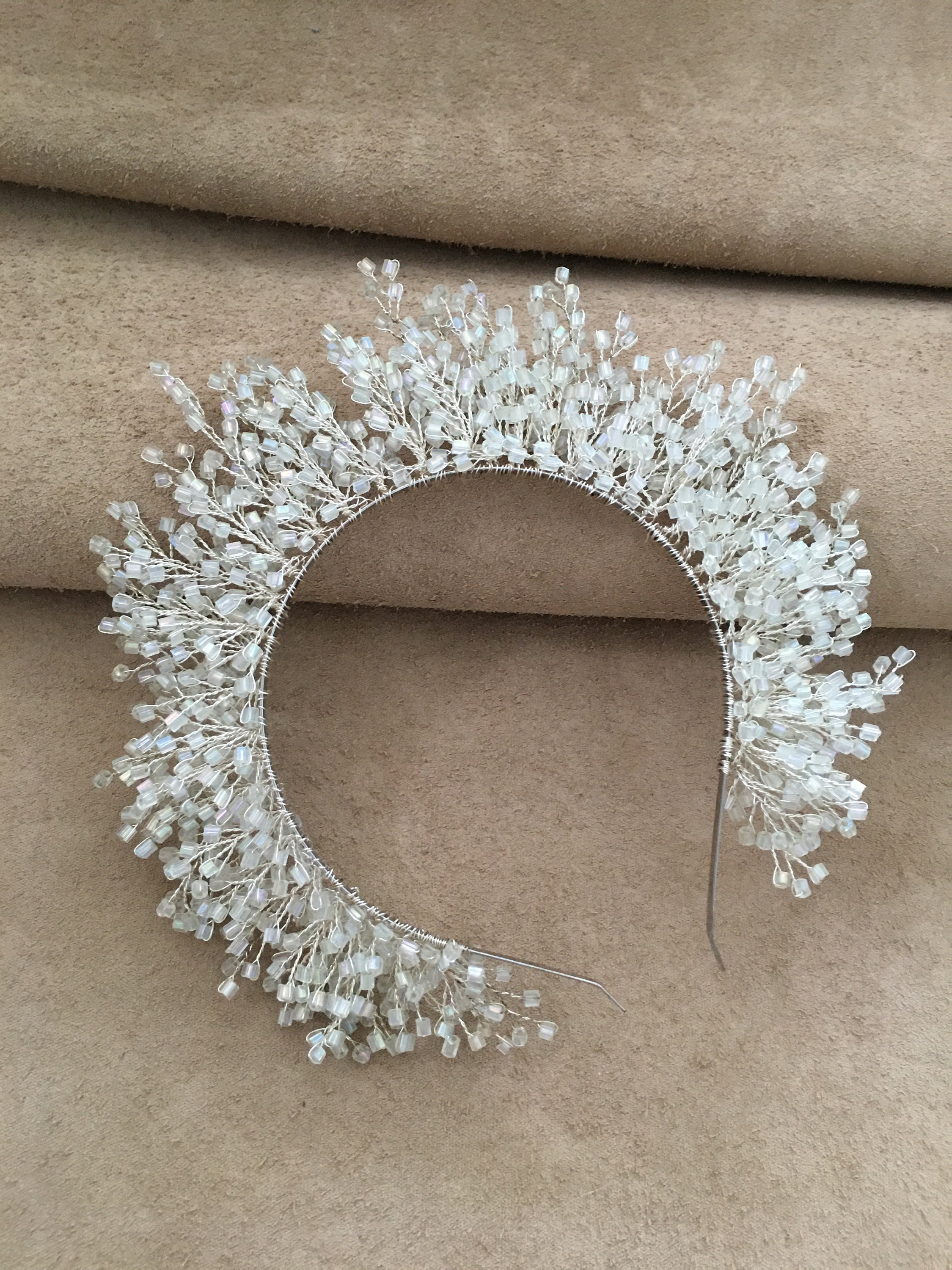 Crown, Bridal Crystal Beads Hair Accessory, Bridal Hairpiece, Bridal ...