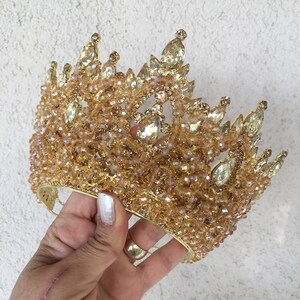 Gold Tiara Bridal Hairpiece, Bridal Tiaras, Diadem, Crown Headpieces ...