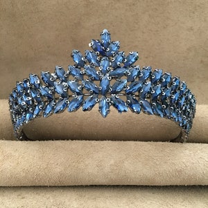 Navy Crown, Blue Hair Accessory, Bridal Hairpiece, Bridal Tiaras ...