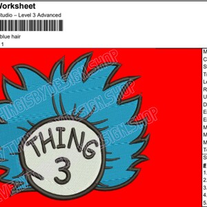 Dr. Seuss- Thing 1-6 Embroidery Design (digital Download) - Etsy