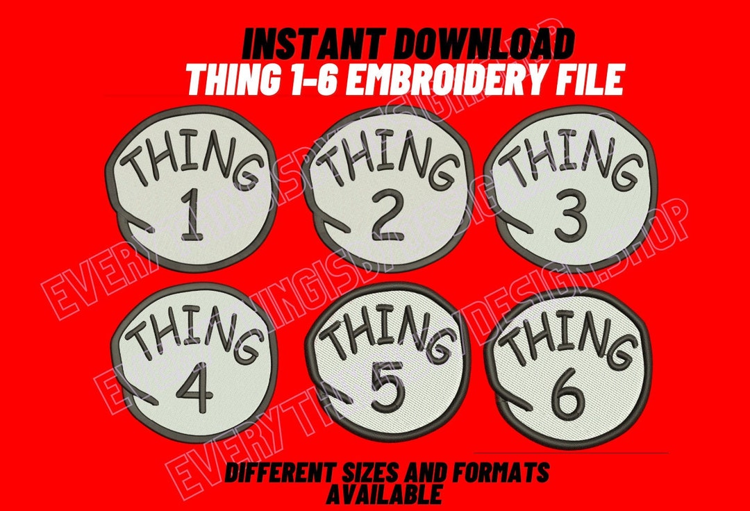 Dr Seuss Thing 1, Thing 2 , Thing 3, Thing 4, Thing 5, Thing 6 Filled ...