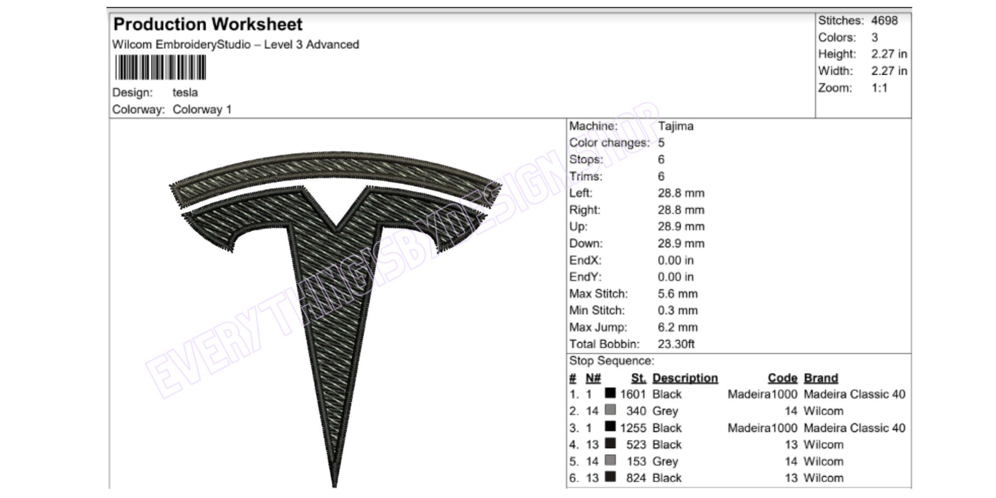 Tesla Machine Embroidery Design - INSTANT DOWNLOAD, Carbon Fiber Look ...